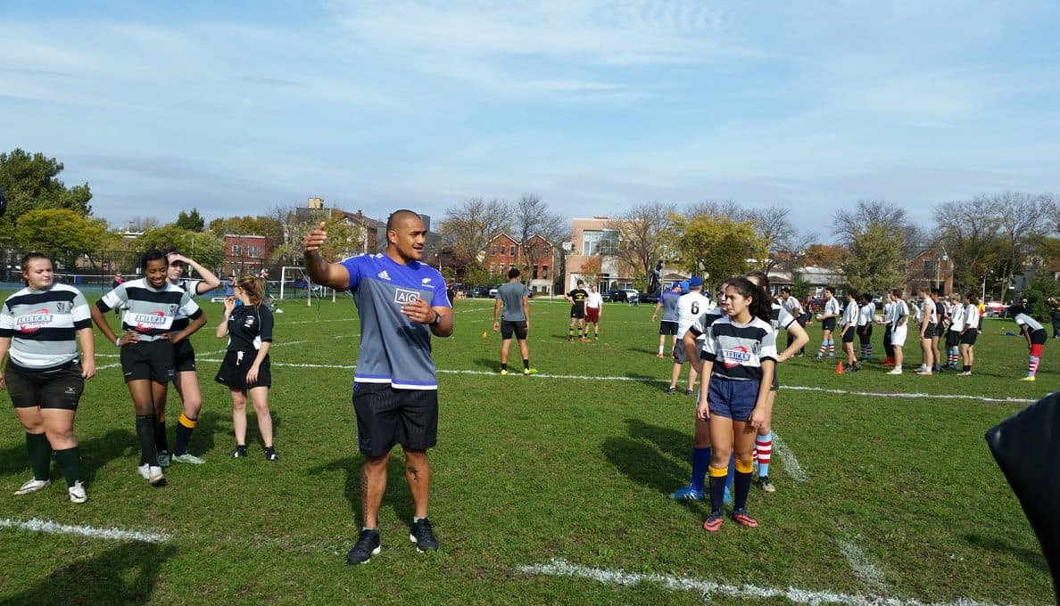 Youth in Illinois engaging with The Rugby Weekend Presented by AIG teams